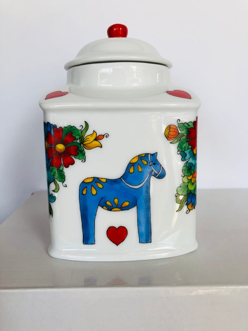 Swedish Dala Horse Tea or Candy Container. - Etsy