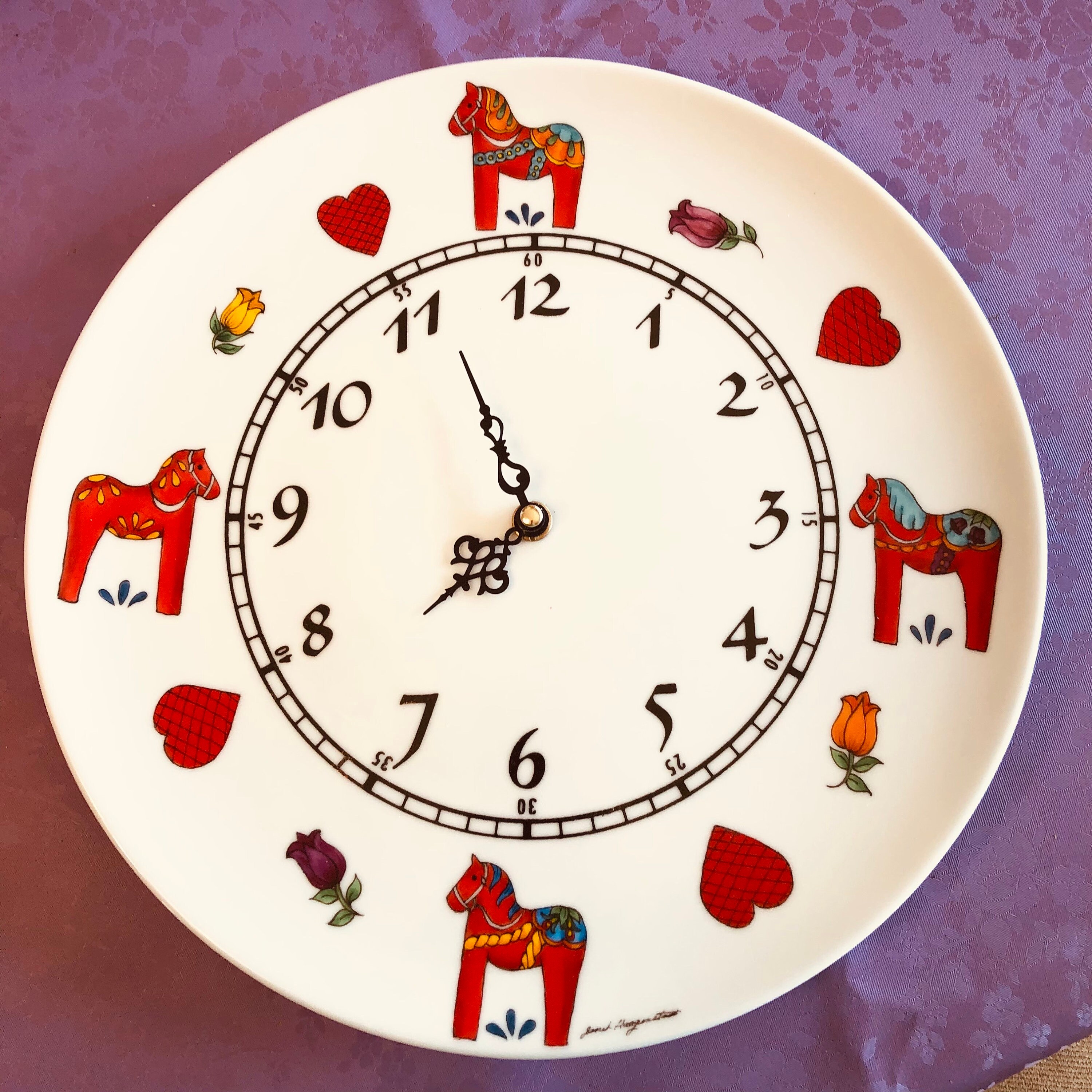 Swedish Dala Horse Wall Clock - Etsy