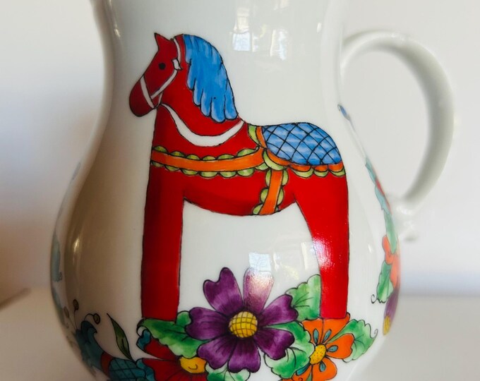 Swedish Dala Horse Pot Belly Coffee Mug - Etsy