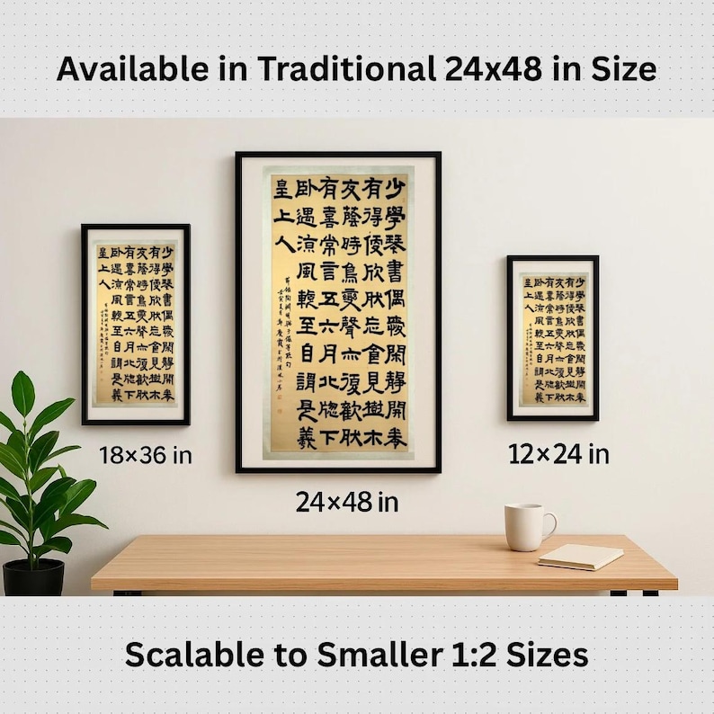 Ancient Chinese Poem Calligraphy Scroll: Tao Yuanming “tranquil Life ...