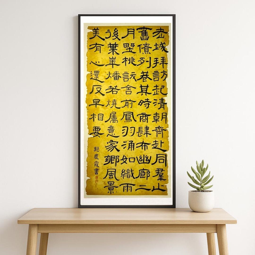 Minnan Poem Calligraphy Scroll: Wei Dao Jing, Lishu Script (printable ...
