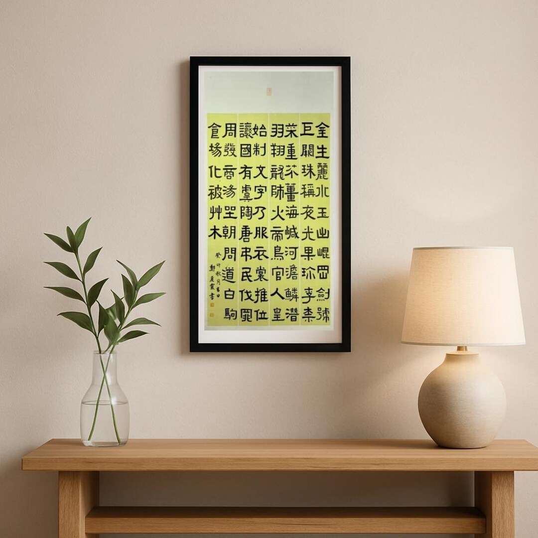 Ancient Wisdom Calligraphy Scroll: Wang Yinglin “three Character ...