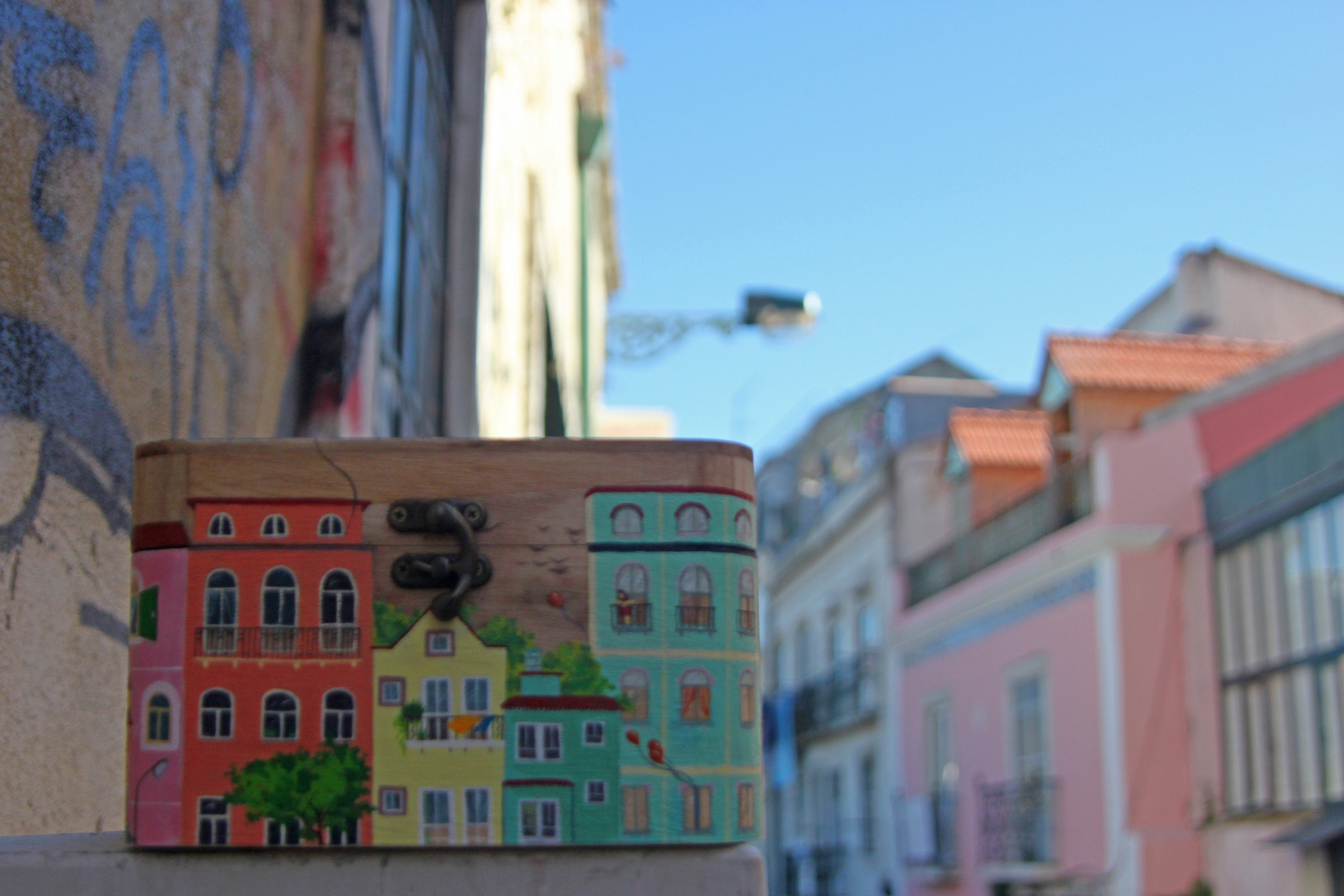 Hand-painted Wooden Storage Box “my Favorite City”. Hand-painted Box ...