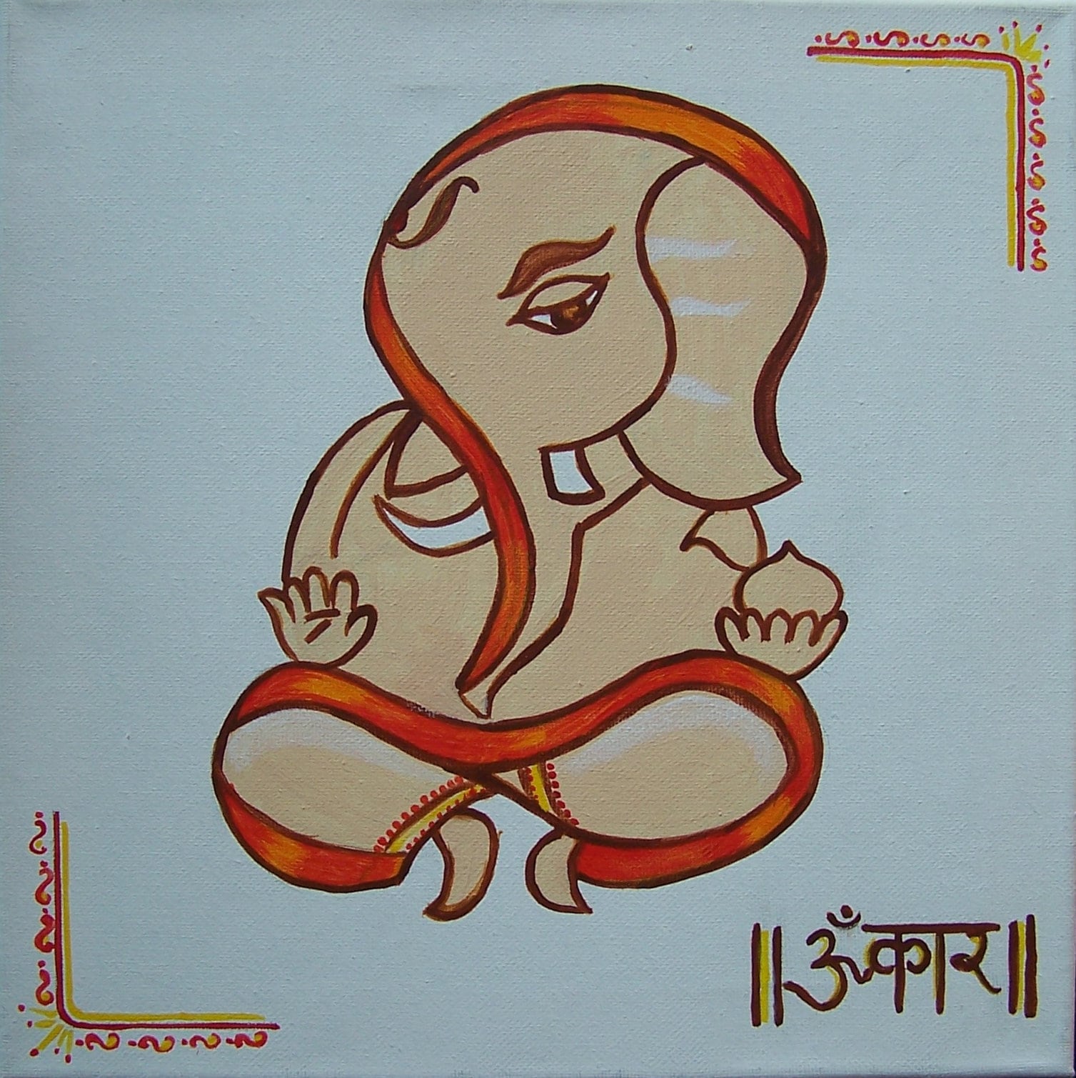 Ganpati Art Name Omkar