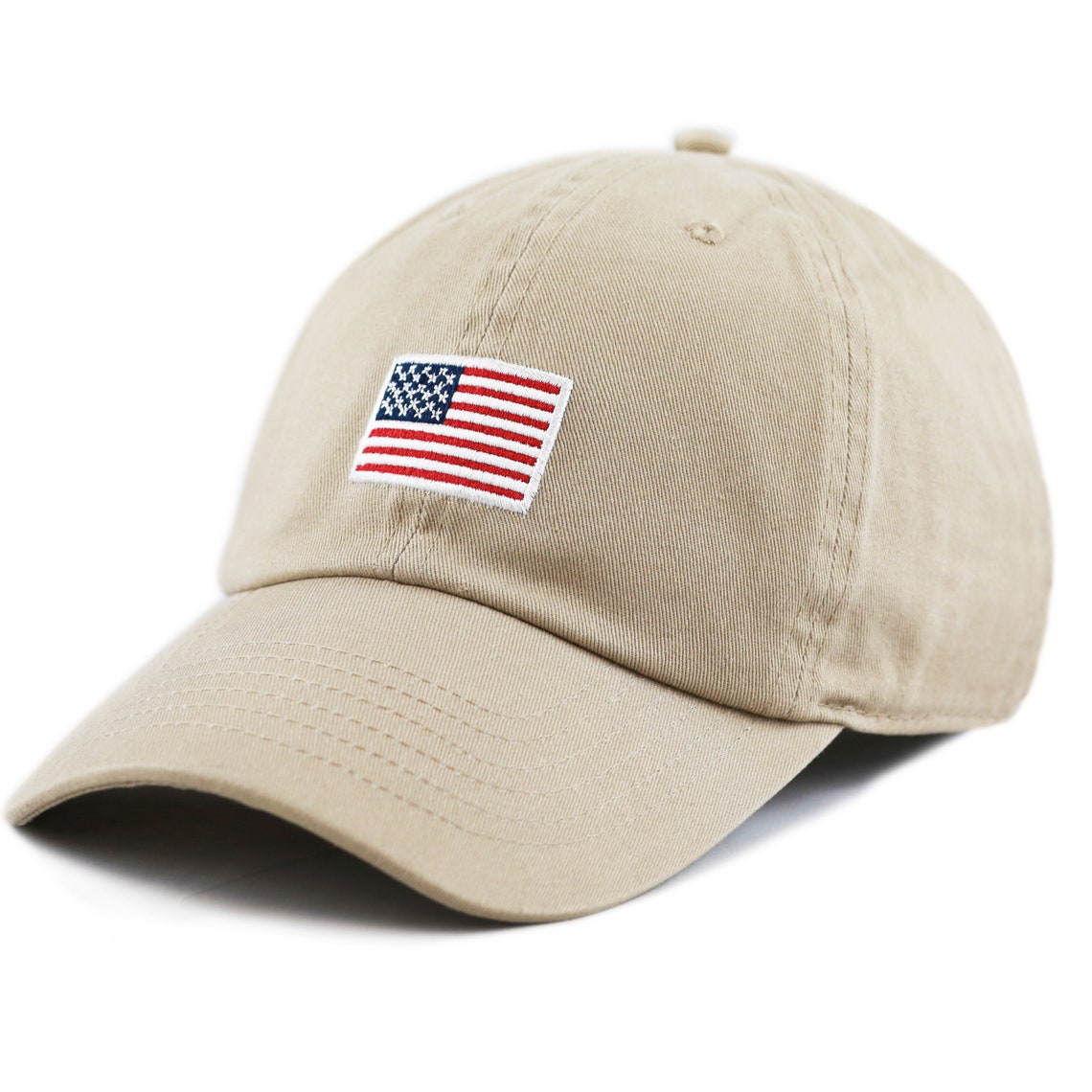 American Flag Embroidered Washed Cotton Baseball Cap - Etsy