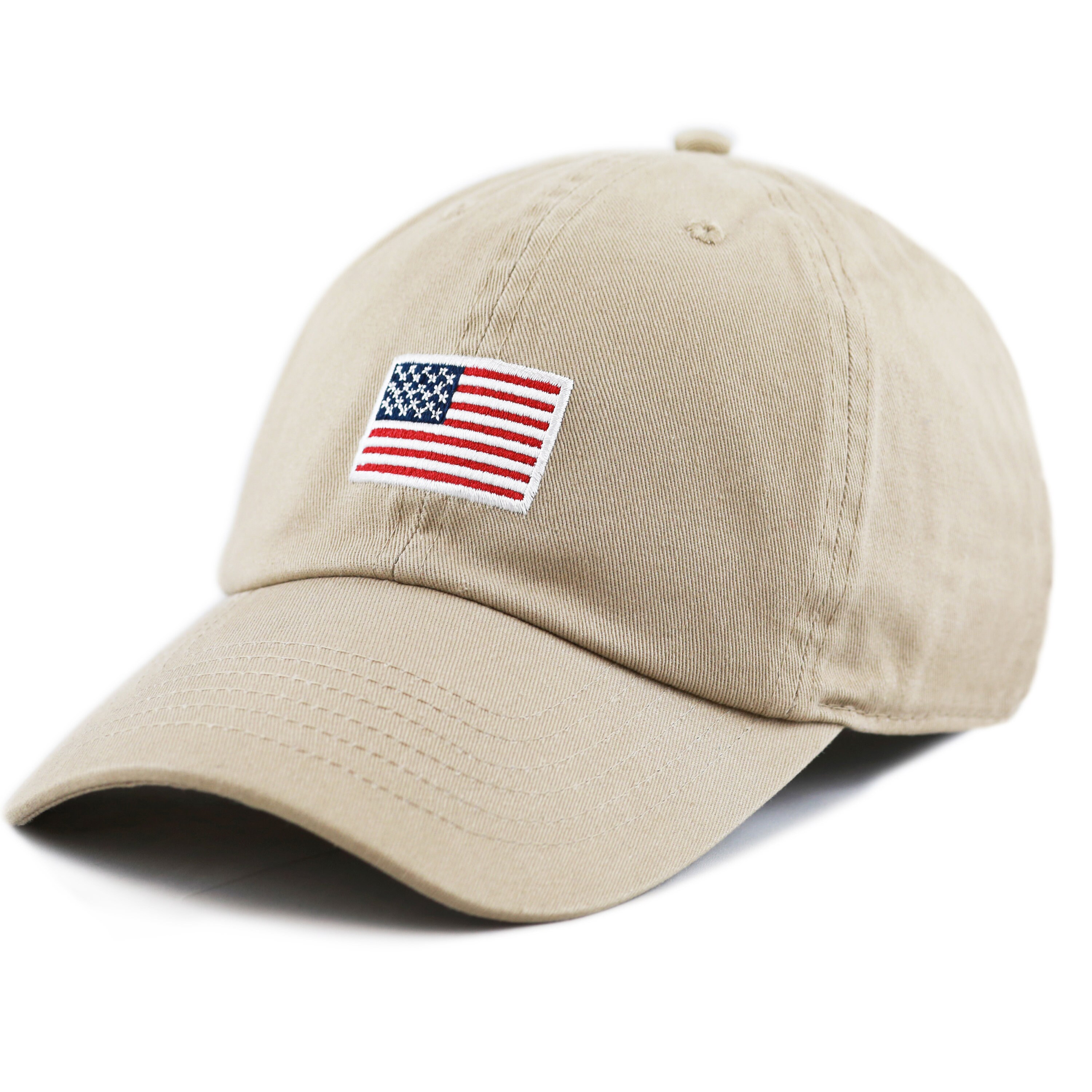 American Flag Embroidered Washed Cotton Baseball Cap - Etsy