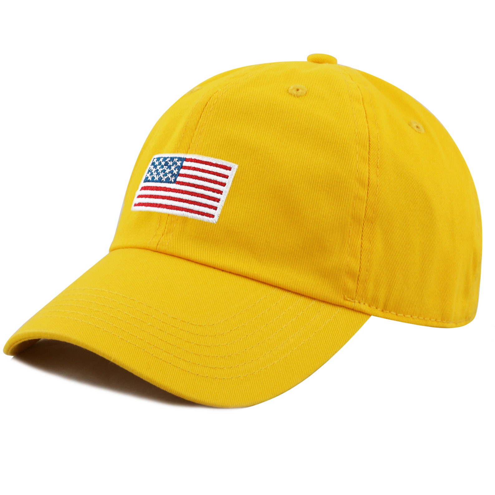 American Flag Embroidered Washed Cotton Baseball Cap - Etsy