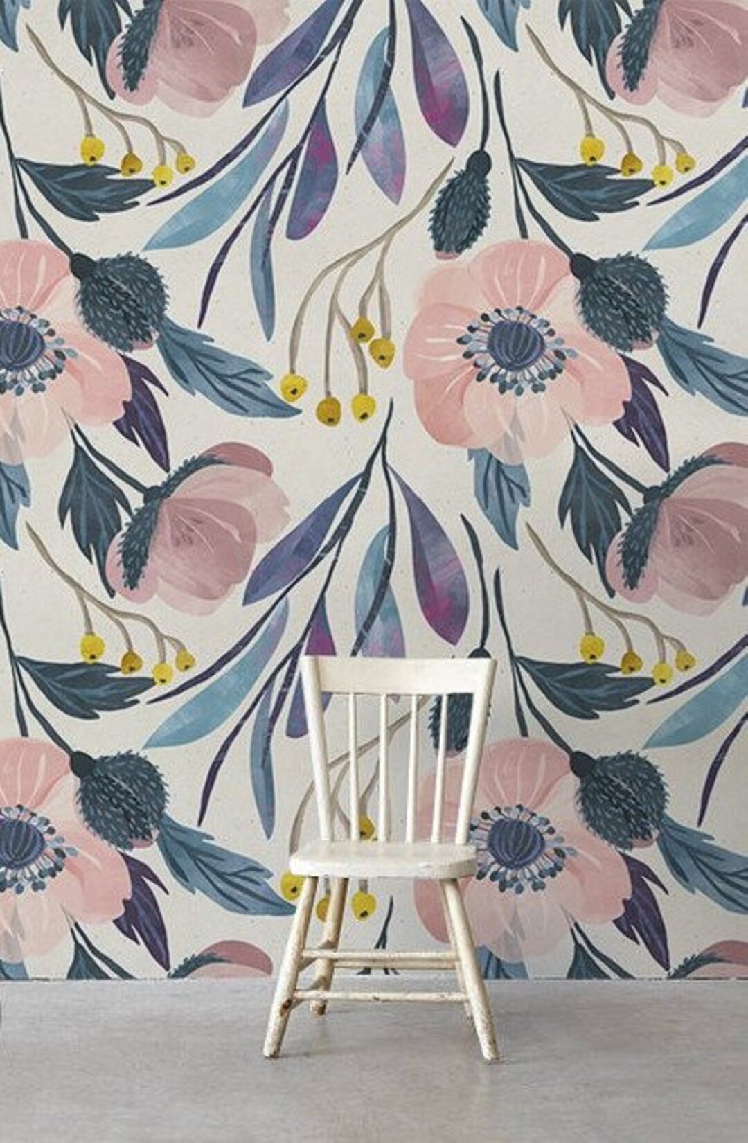 Dangle Flowers Peel and Stick Wallpaper - Etsy