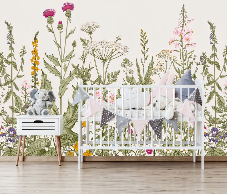 Wildflower Wall Mural Removable Wallpaper Self Adhesive - Etsy UK