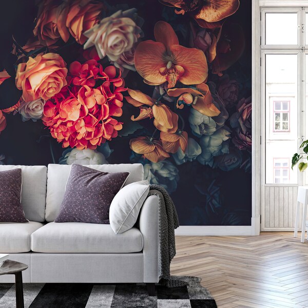 Dutch Floral Wallpaper - Etsy