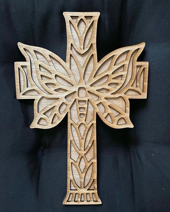 Laser Ready Butterfly Cross SVG Cross SVG No Physical Item - Etsy