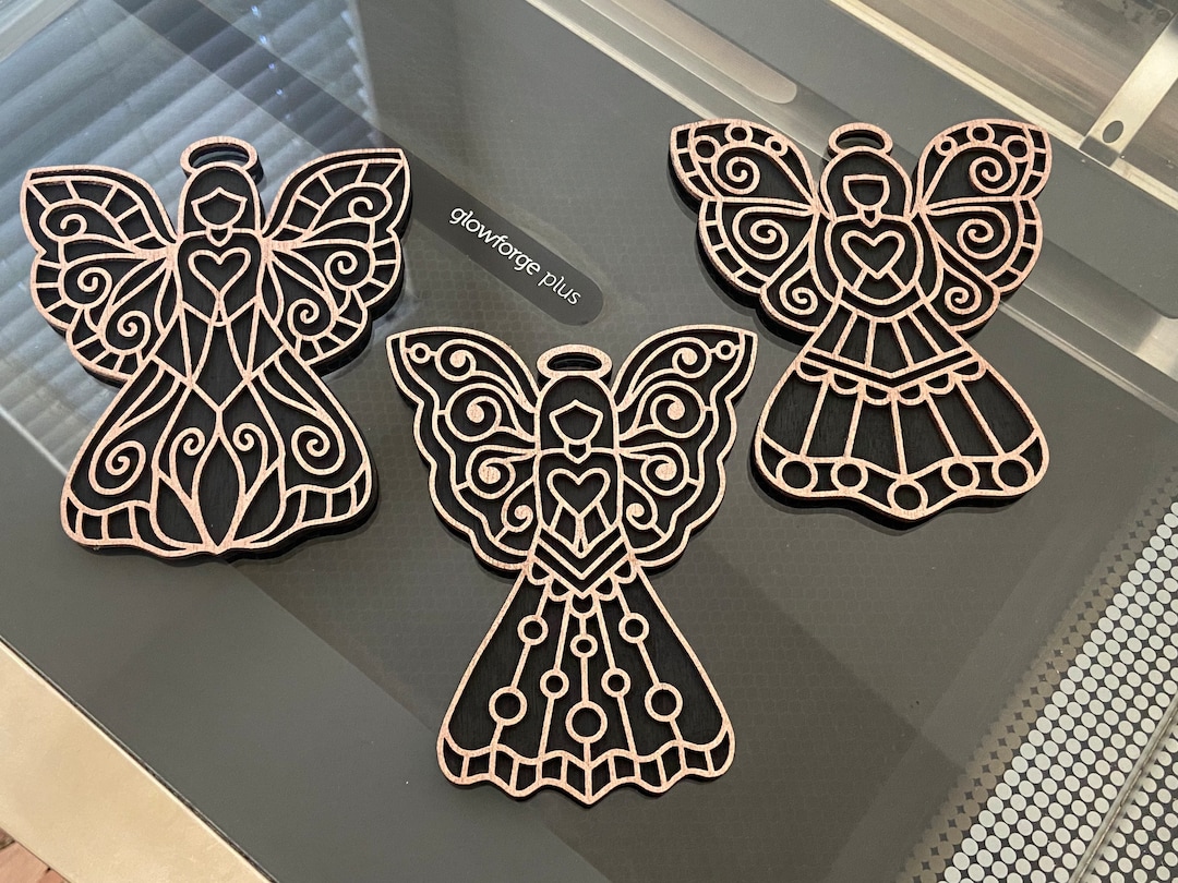 Laser Ready/cricut Angel Ornament Set SVG | Christmas Ornament SVG | No ...