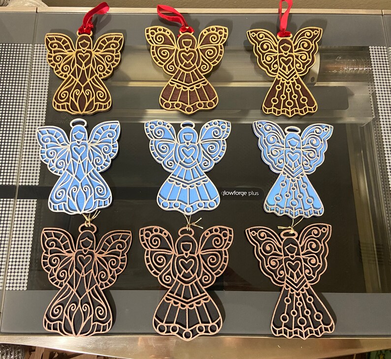 Laser Ready/cricut Angel Ornament Set SVG | Christmas Ornament SVG | No ...
