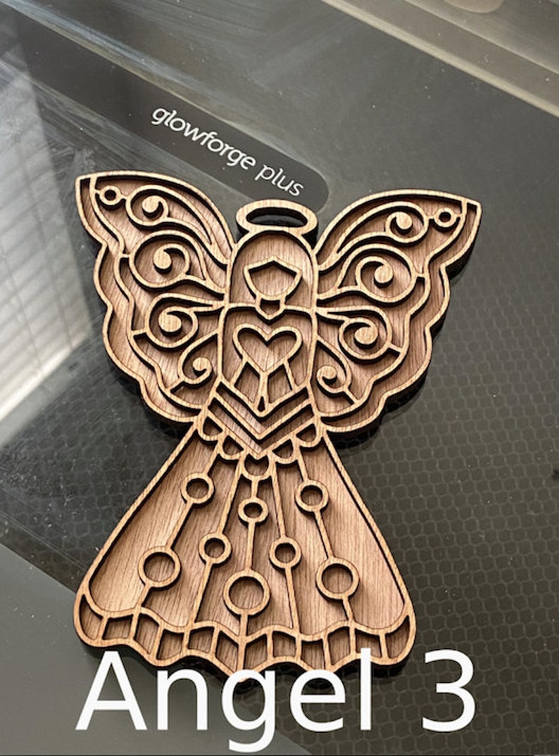 Laser Ready/cricut Angel 3 SVG Christmas Ornament SVG No - Etsy