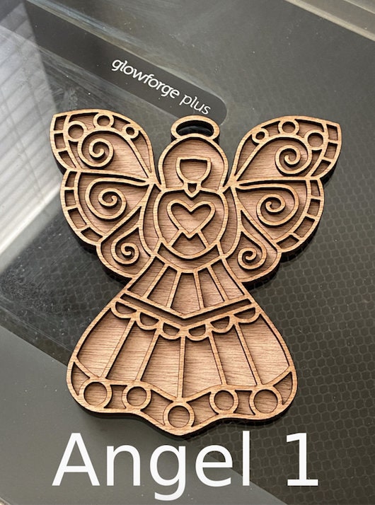 Laser Ready/cricut Angel 1 SVG Christmas Ornament SVG No - Etsy