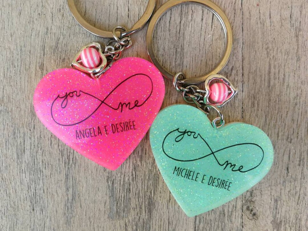 Personalized Heart Keychain, Symbol of Infinity. Valentine's Day Gift ...