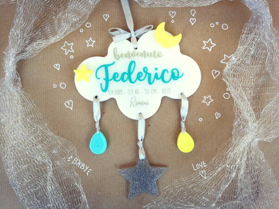 Baby Birth Gift Cloud, Custom Room Decoration. Handmade in Pearl Resin ...