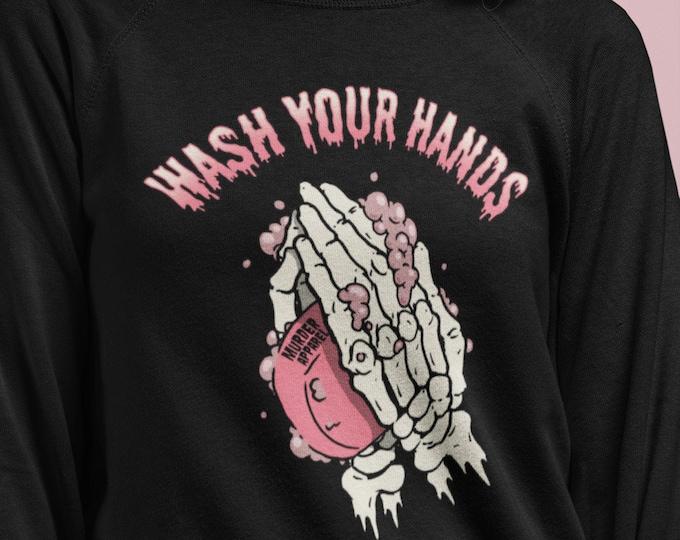 Wash Your Hands Skeleton Hands Sticker | Etsy