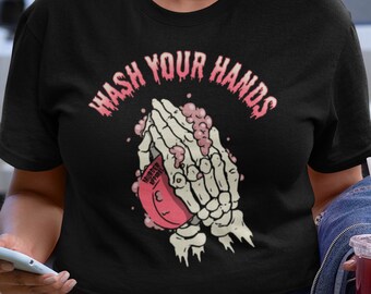 Wash Your Hands Skeleton Hands Sticker | Etsy