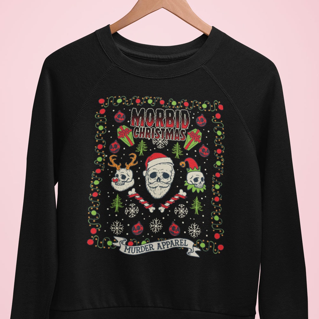 Morbid Ugly Christmas Gothic Skull Sweatshirt - Etsy