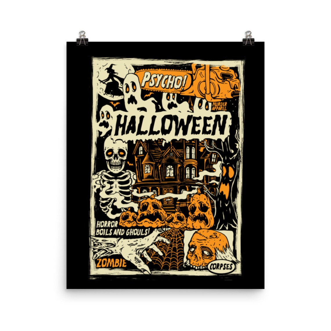 Retro Halloween Vibes Poster - Etsy