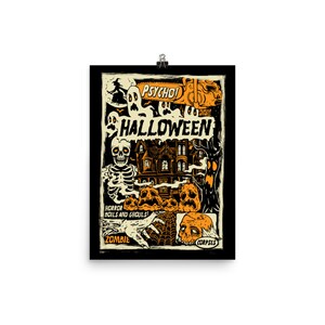 Retro Halloween Vibes Poster - Etsy