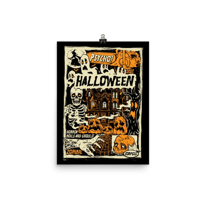 Retro Halloween Vibes Poster - Etsy