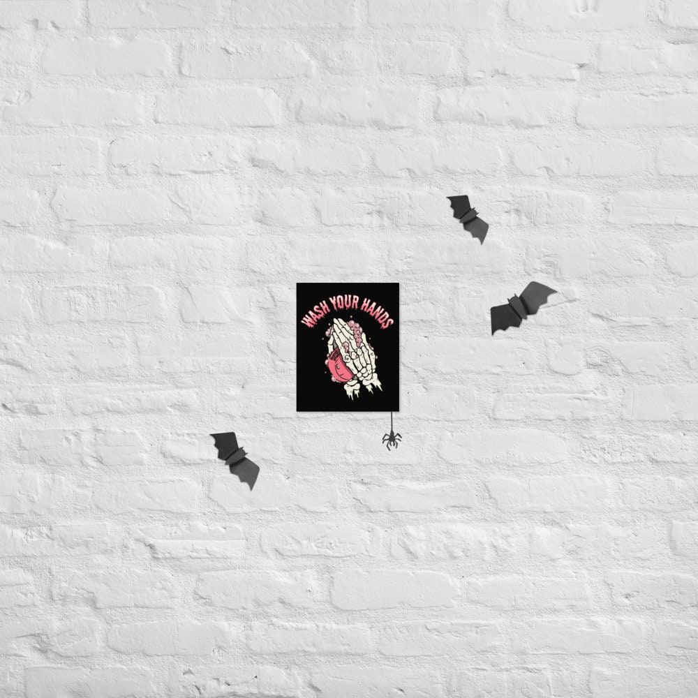 Wash Your Hands Skeleton Poster - Etsy