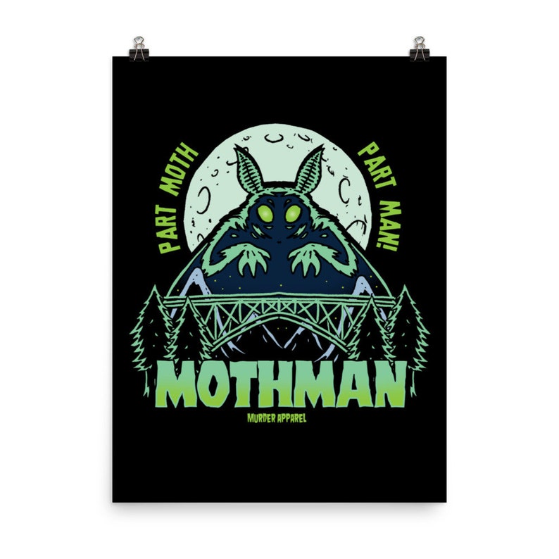 Mothman Retro Poster - Etsy