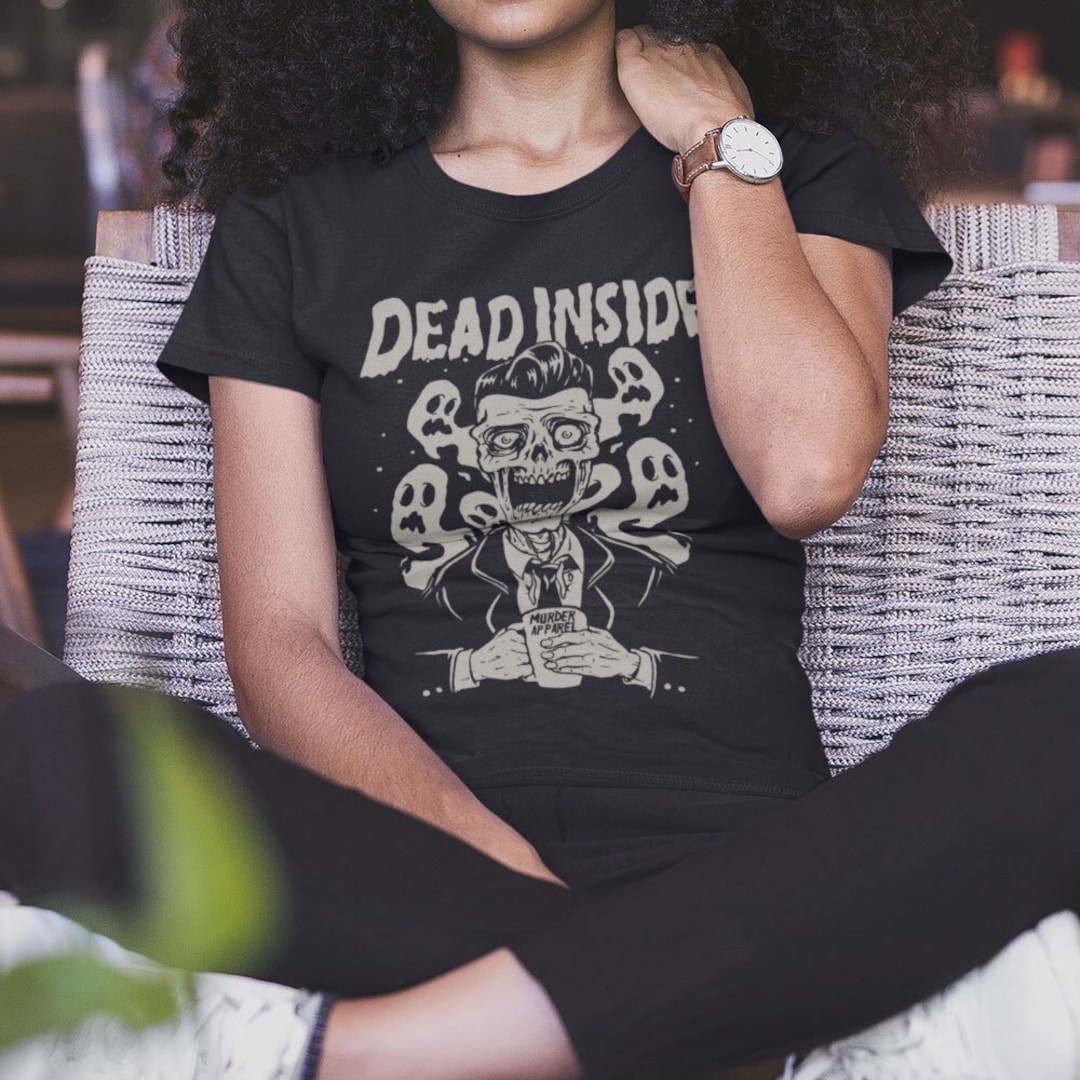 Dead Inside Shirt // Goth Grunge Skull Skeleton T-shirt - Etsy