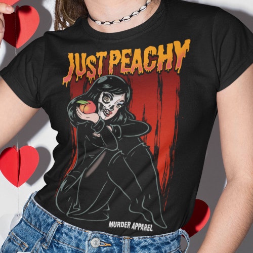 Just Peachy Pastel Goth Pin-up T-shirt - Etsy