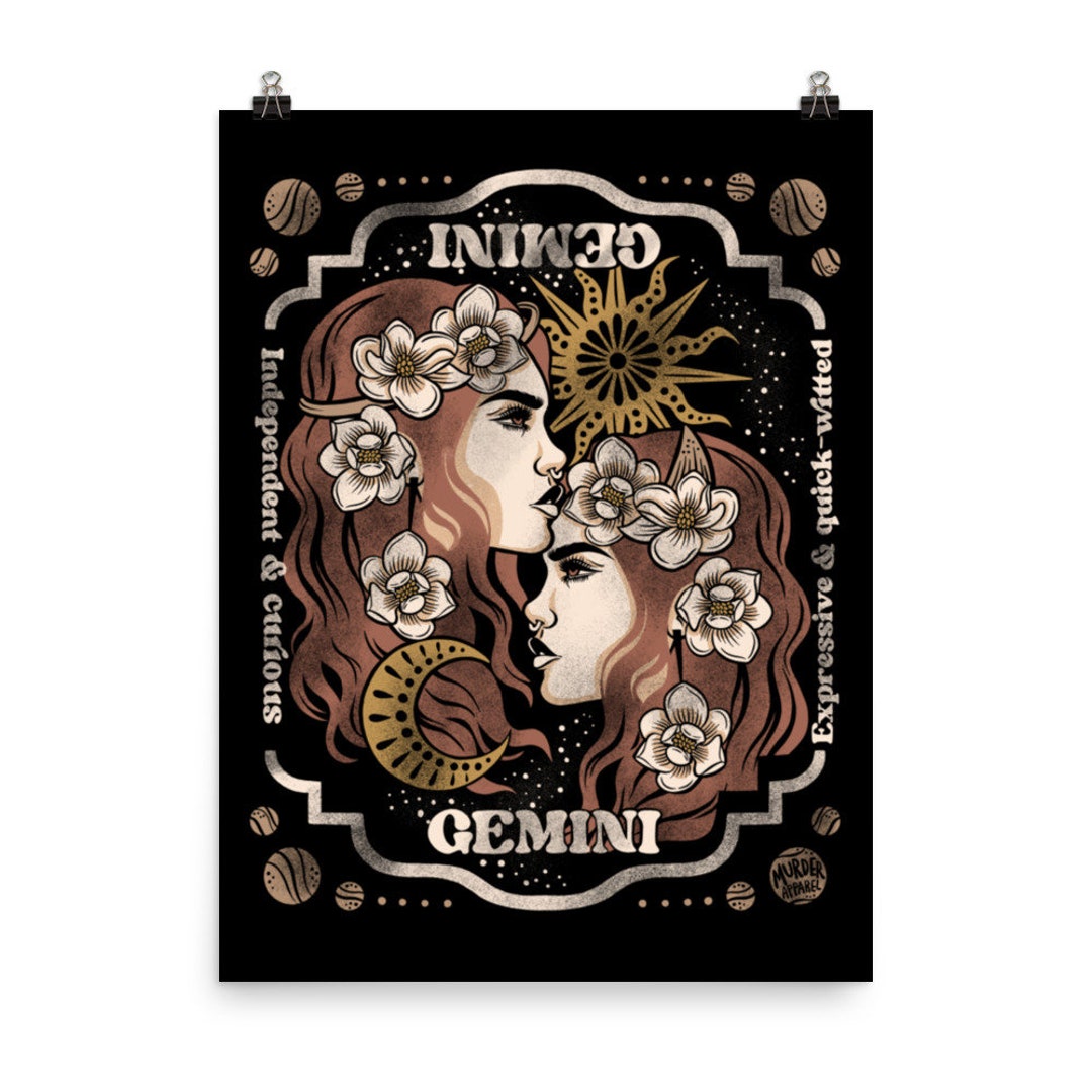 Gemini Zodiac Poster - Etsy