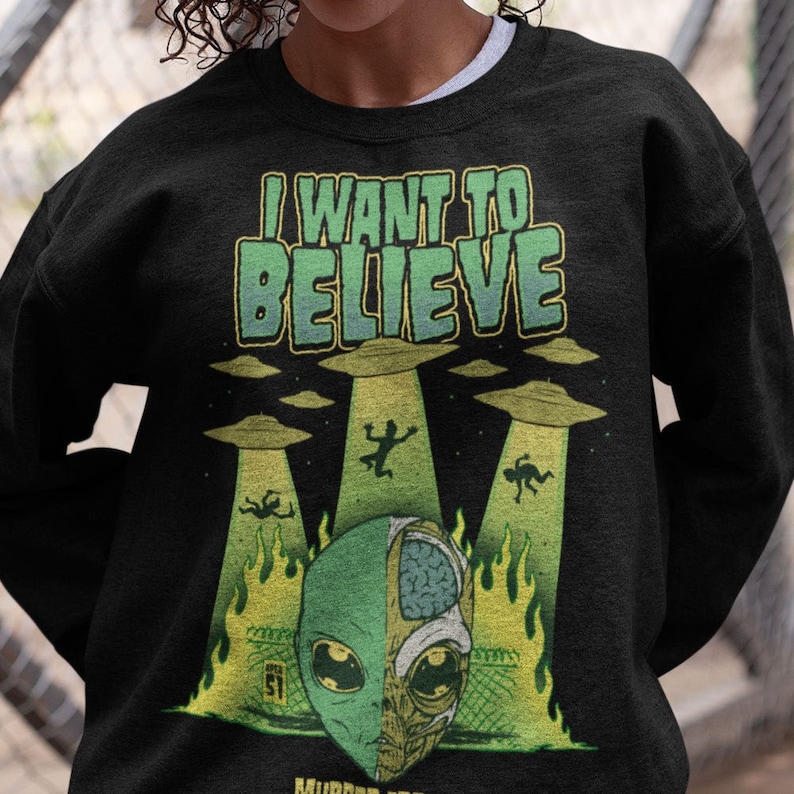 Alien UFO Paranormal i Want to Believe T-shirt - Etsy
