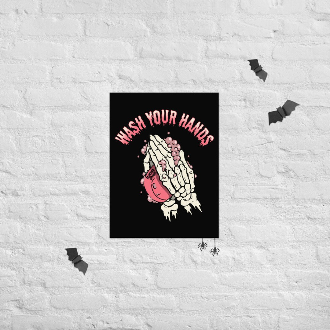 Wash Your Hands Skeleton Poster - Etsy