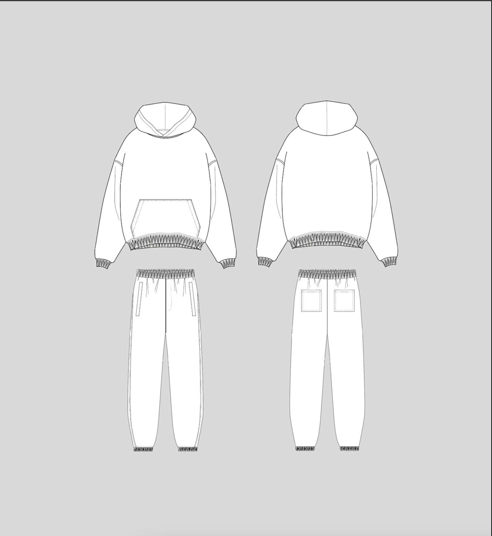 Streetwear Oversized Tracksuit Mock Up - Etsy