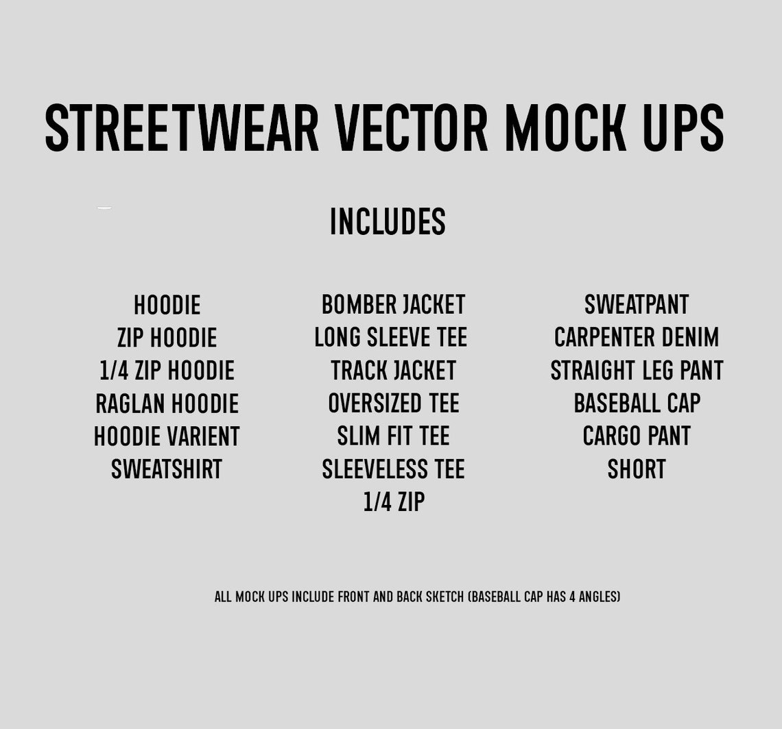 Streetwear Vector Mock Ups - Etsy