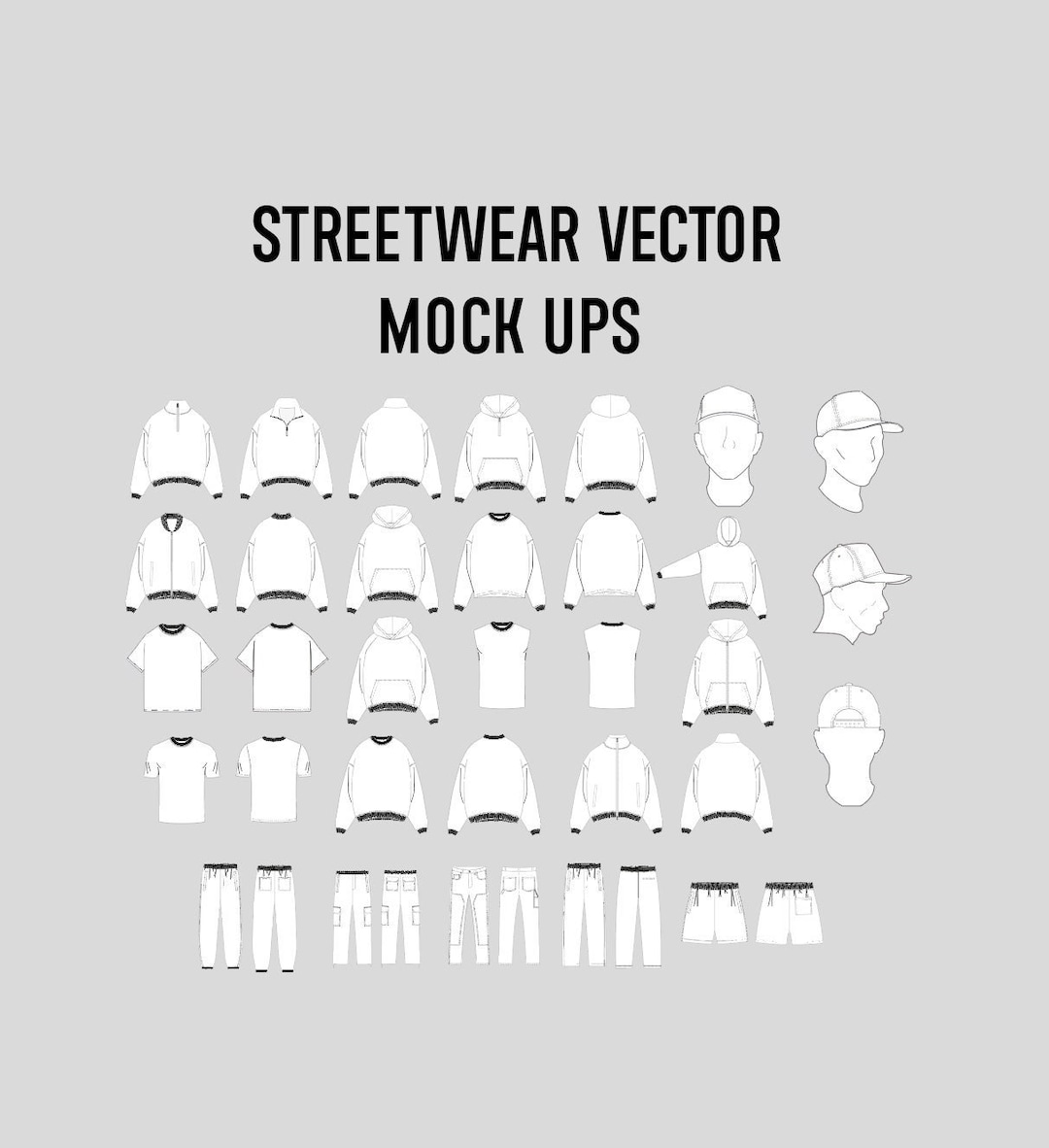 Streetwear Vector Mock Ups - Etsy