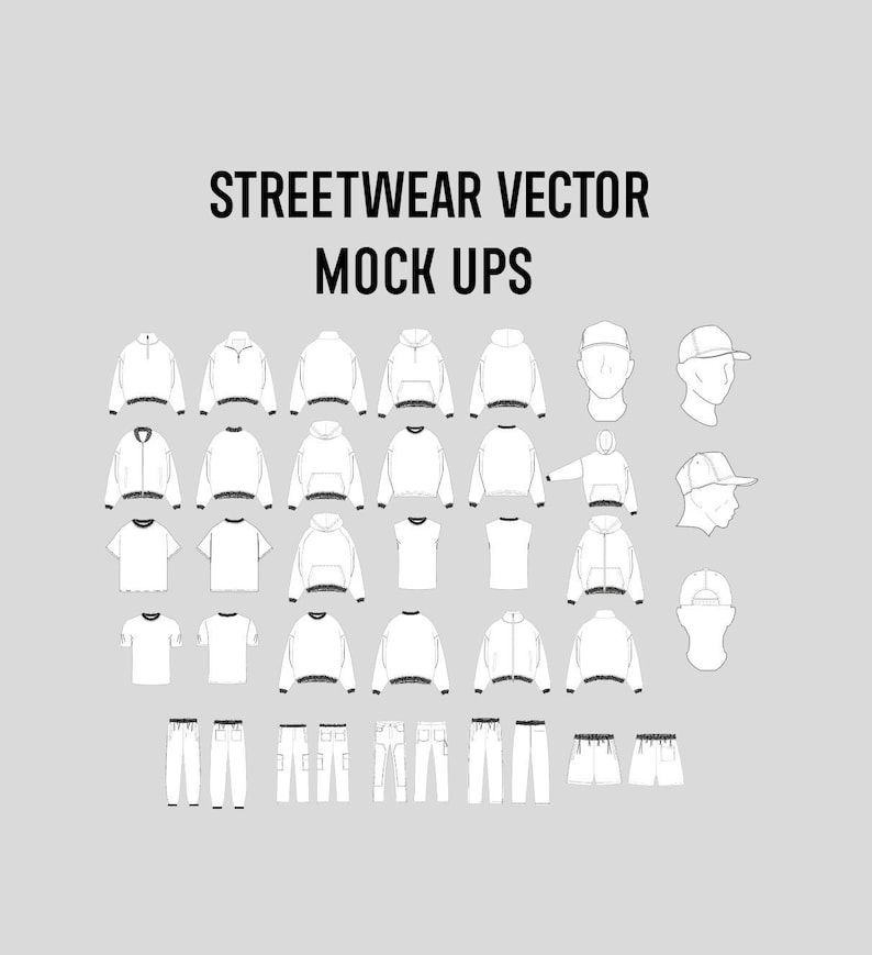 Streetwear Vector Mock Ups - Etsy