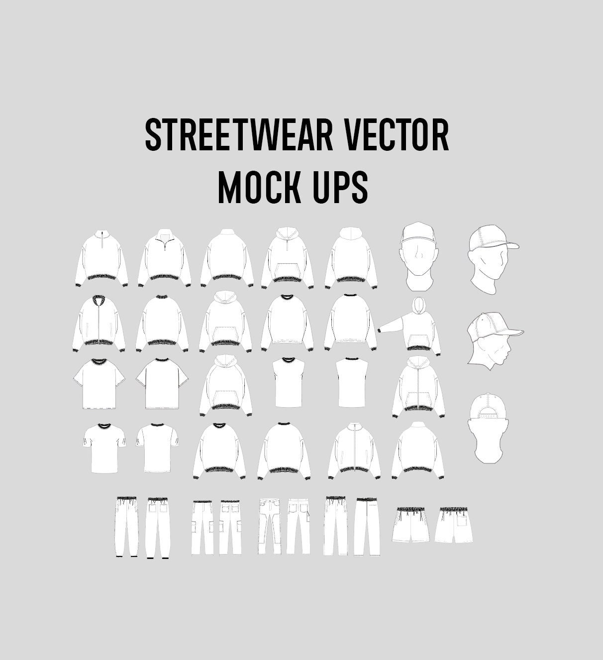 Streetwear Vector Mock Ups - Etsy