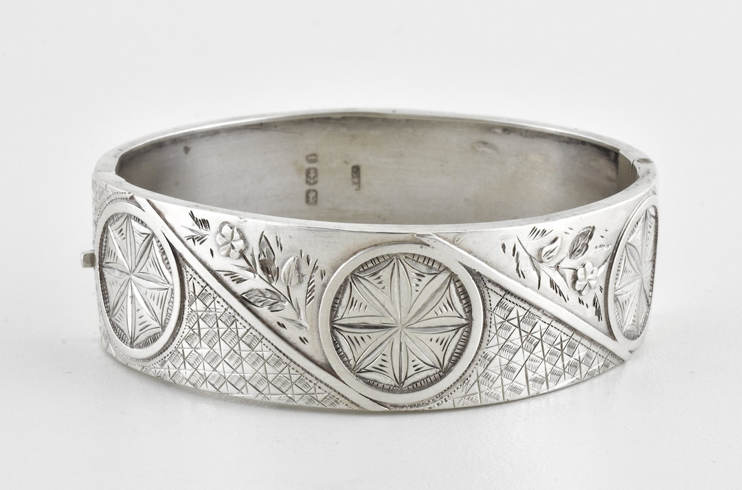 Antique Victorian Solid Silver Hinged Bracelet, Birmingham 1893 - Etsy