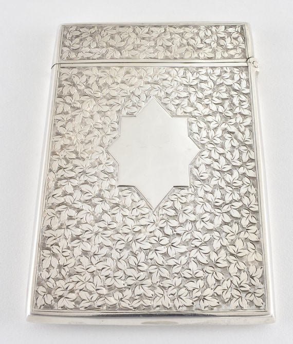 Antique Victorian Solid Silver Card Case, Birmingham,… - Gem