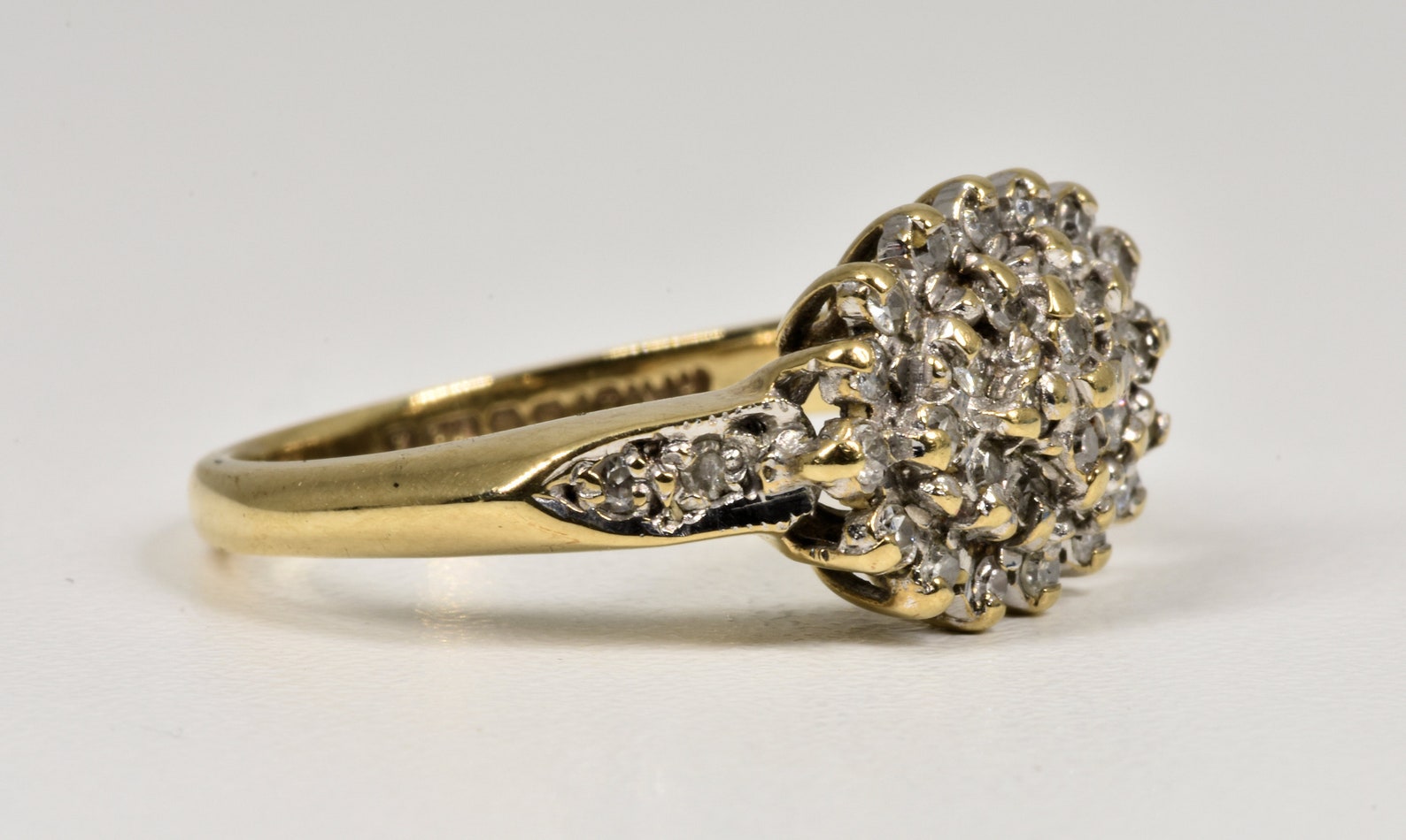 Vintage 9ct Gold Diamond Cluster Ring sheffield1997 - Etsy