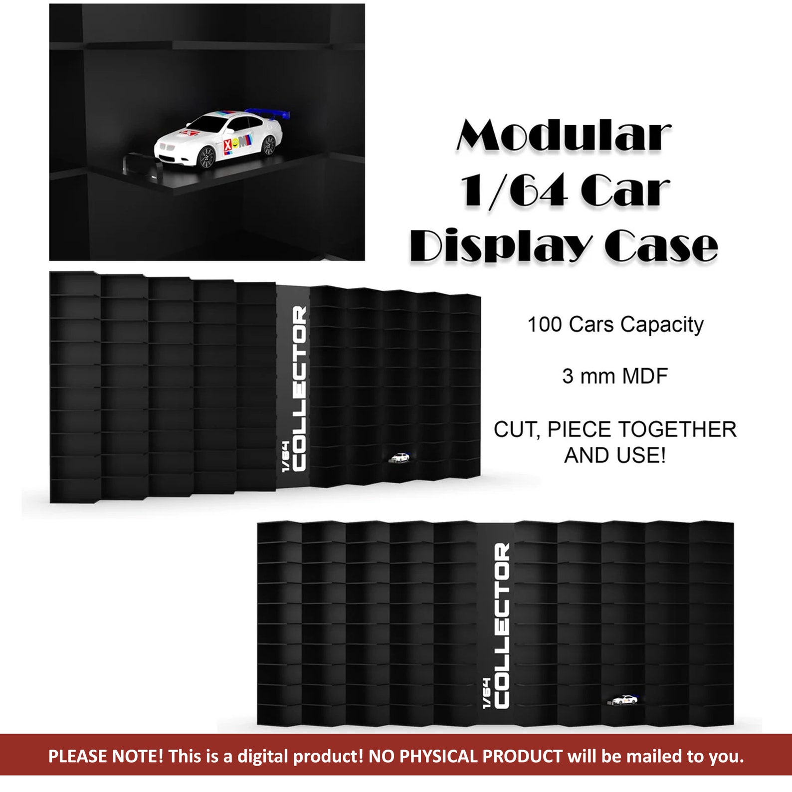 Modular 1/64 Car Display Case Files | 100 Diecast Cars Capacity | Laser ...