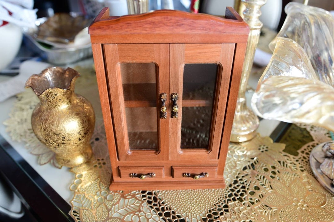 Miniature Wooden Bookcase Cabinet (fits 12 Minibooks) - Etsy