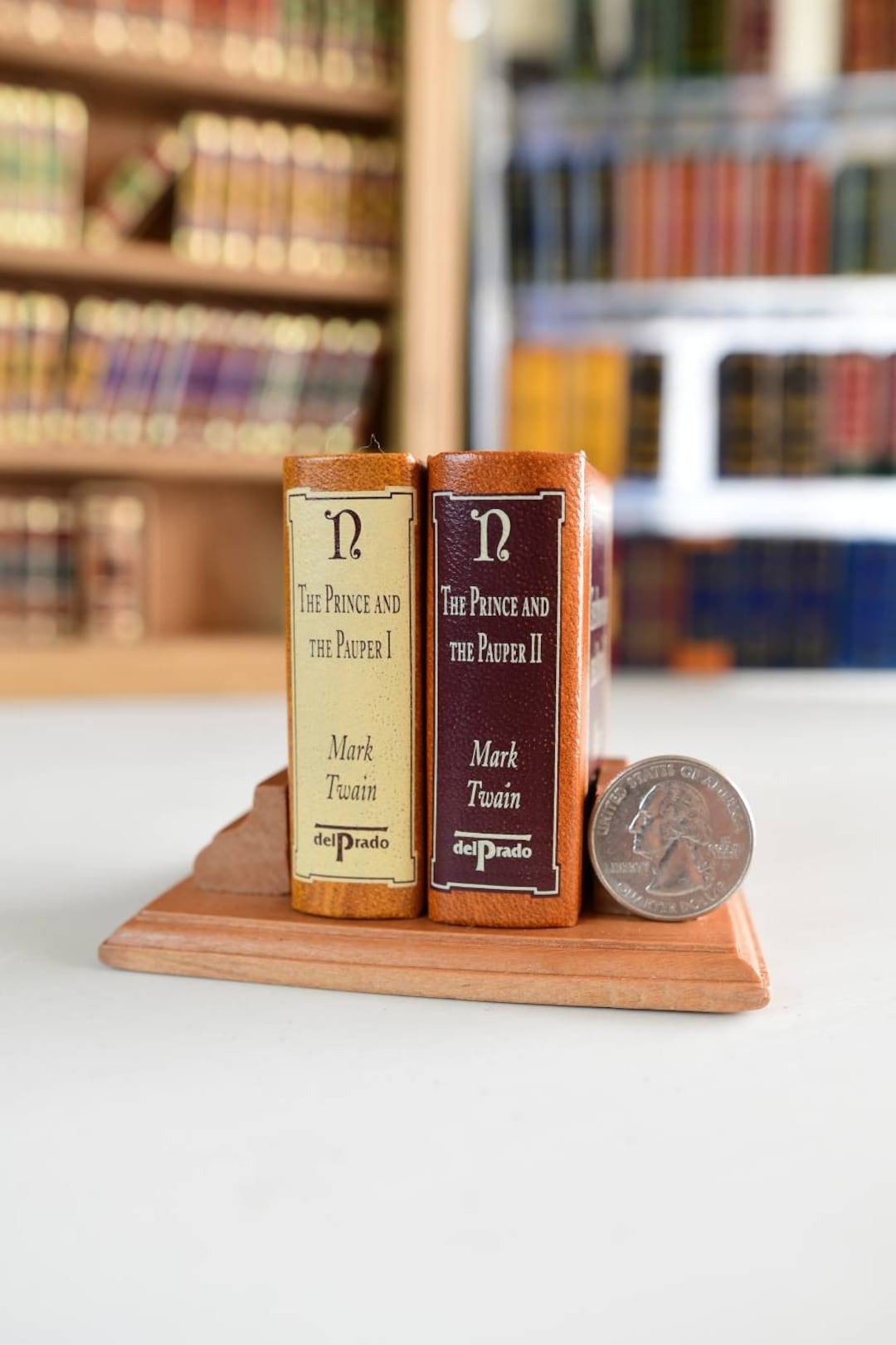 Small Wooden Bookstand Bookend for Miniature Books (fits 2 Minibooks ...