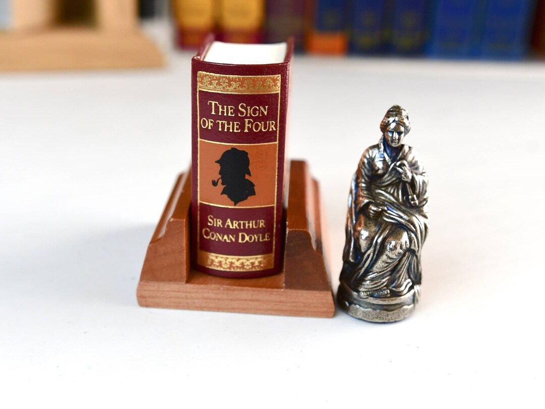Micro Wooden Bookstand Bookends for Miniature Books (fits 1 Minibook ...