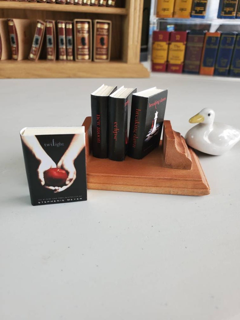 Small Wooden Bookstand Bookend for Miniature Books fits 2 - Etsy