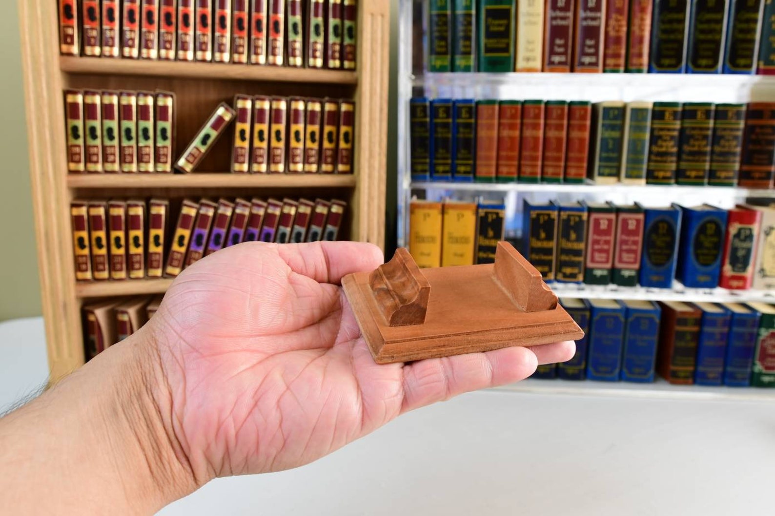 Small Wooden Bookstand Bookend for Miniature Books Fits 2 | Etsy