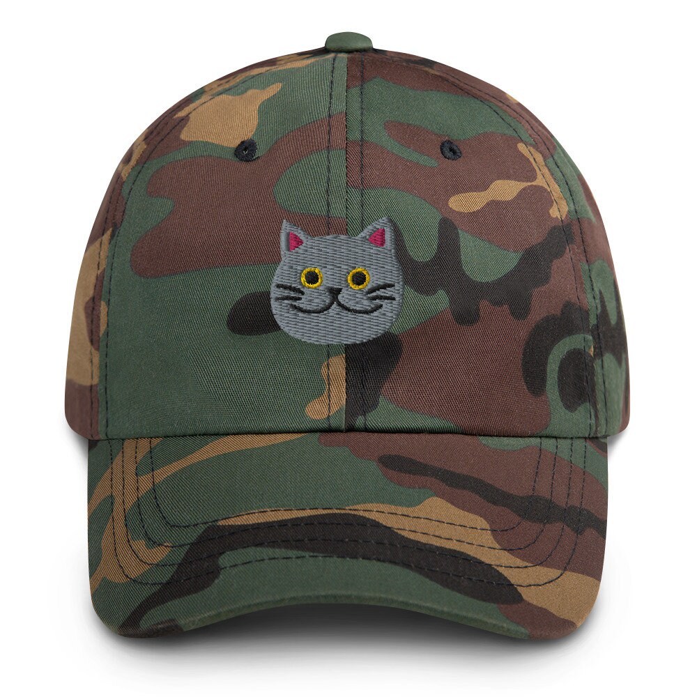 Cat Hat for Humans Gray Smiling Cat Design Perfect Gift for - Etsy