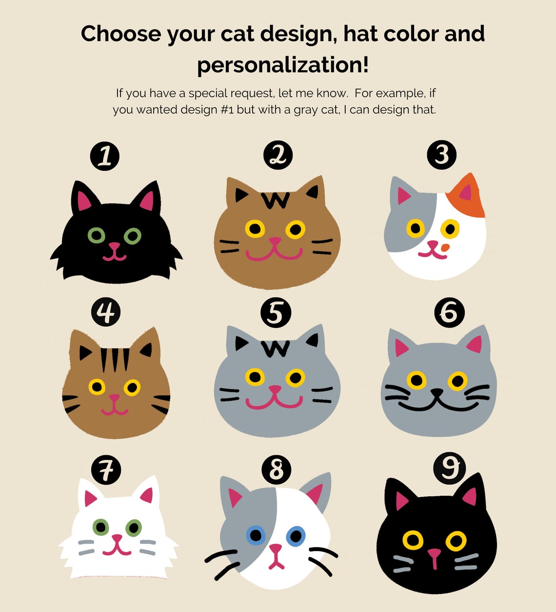 Personalized Cat Hats Customize Your Own Cat - Etsy